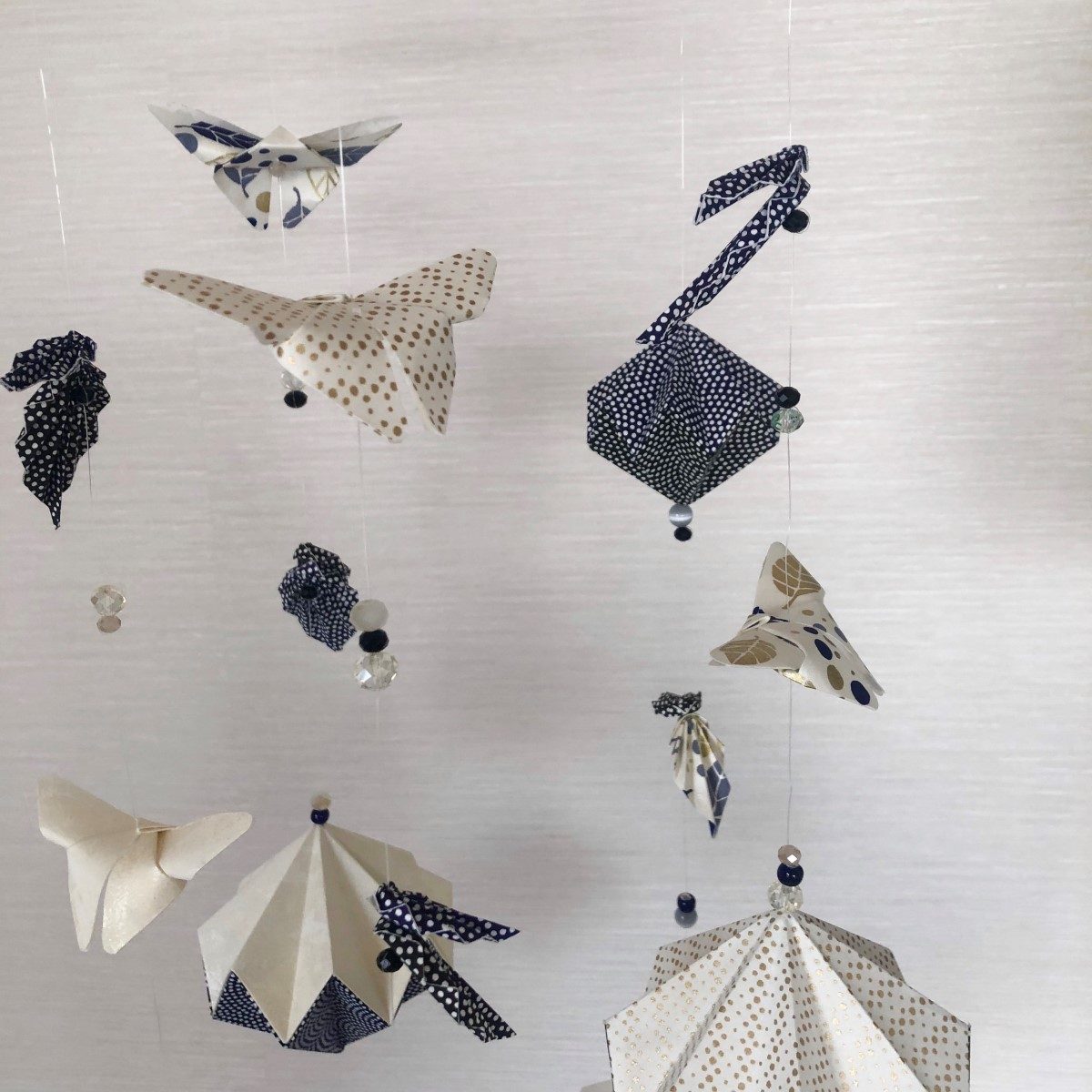 Suspension origami diamant spirale Nuit étoilée