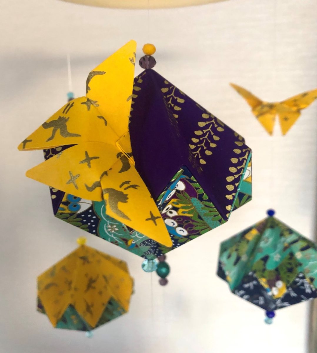 Suspension origami hiboux et papillons | HANAWA ORIGAMI