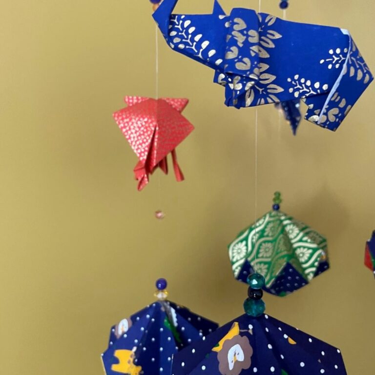 Suspension mobile origami Jungle | HANAWA ORIGAMI