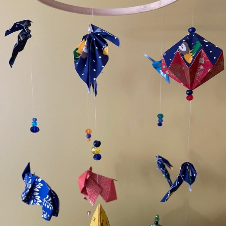 Suspension mobile origami Jungle | HANAWA ORIGAMI